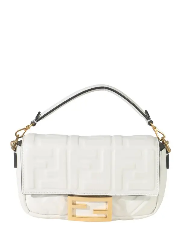 Fendi Nappa Ff 1974 Embossed Baguette Bag - White