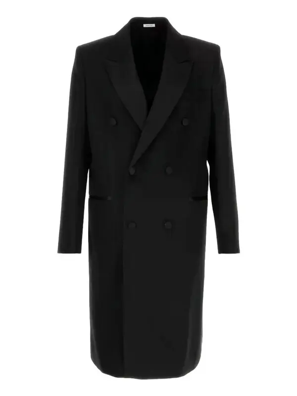 Alexander McQueen Wool Double-breasted Coat - Black