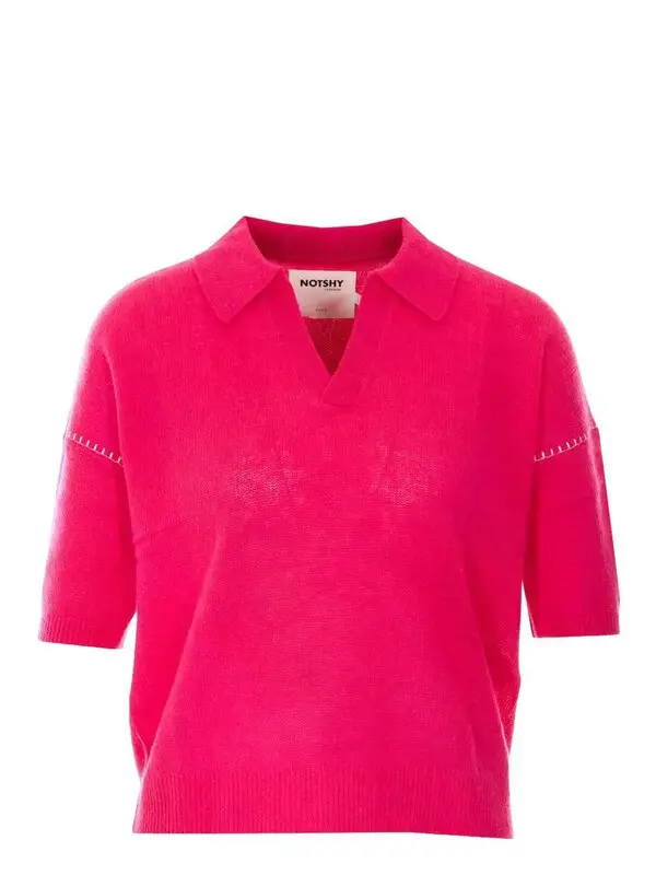 NOT SHY Cashmere Polo Shirt - Pink