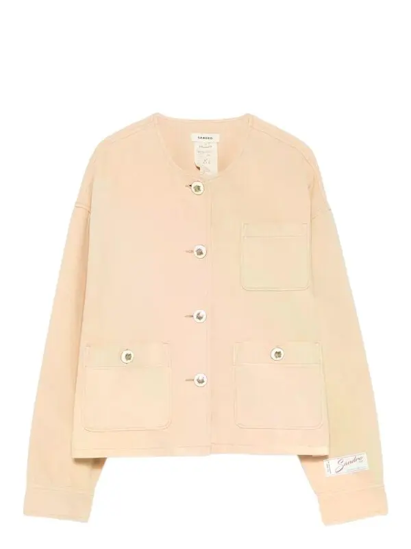 Sandro Pocket Cotton Jacket - Neutrals