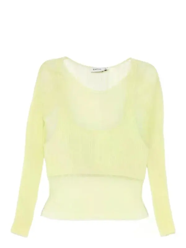Simkhai Long-sleeve Sheer Top - Green