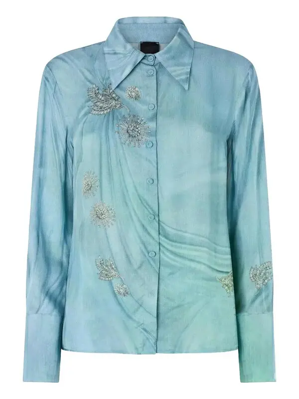 Pinko Trompe L'oeil Print Shirt - Blue