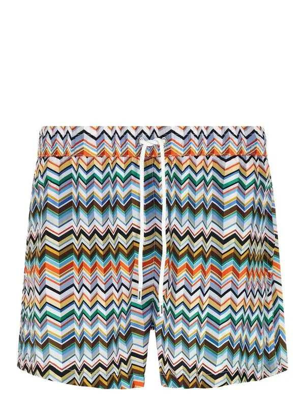 Missoni Zigzag-pattern Swim Shorts - Blue