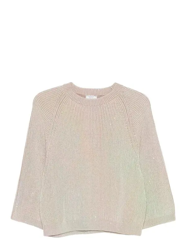Peserico Embellished Long-sleeve Sweater - Neutrals