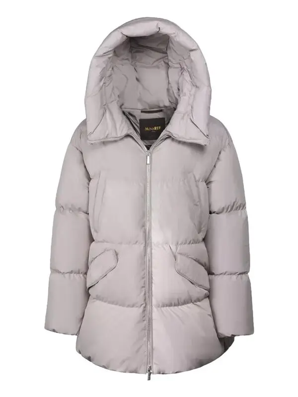 MOORER Quilted Hooded Jacket - Grey