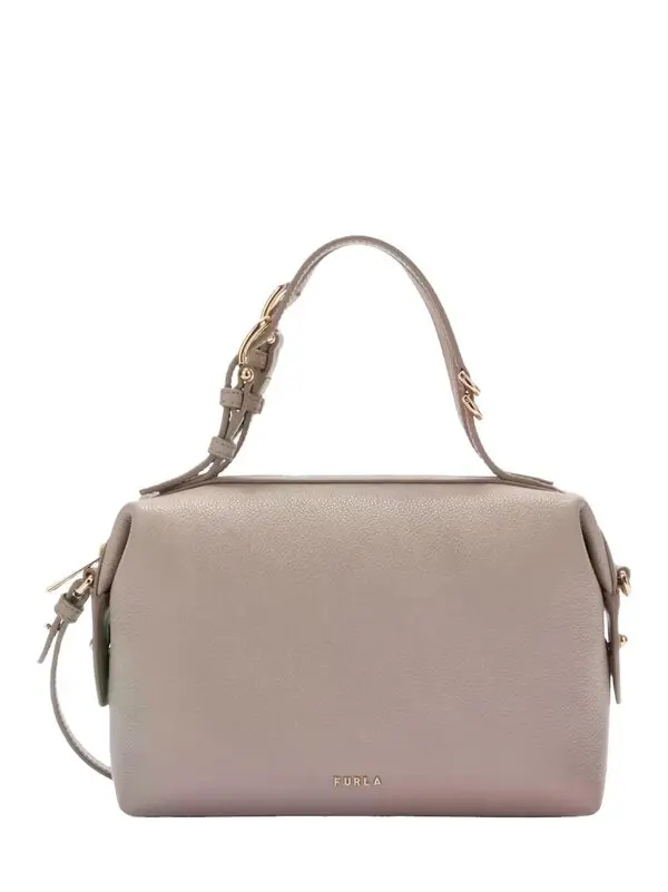 Furla Leather Boston Tote Bag - Grey