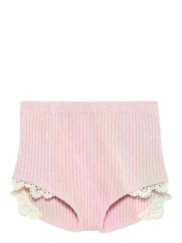 Magda Butrym Lace-trim Knitted Shorts - Pink