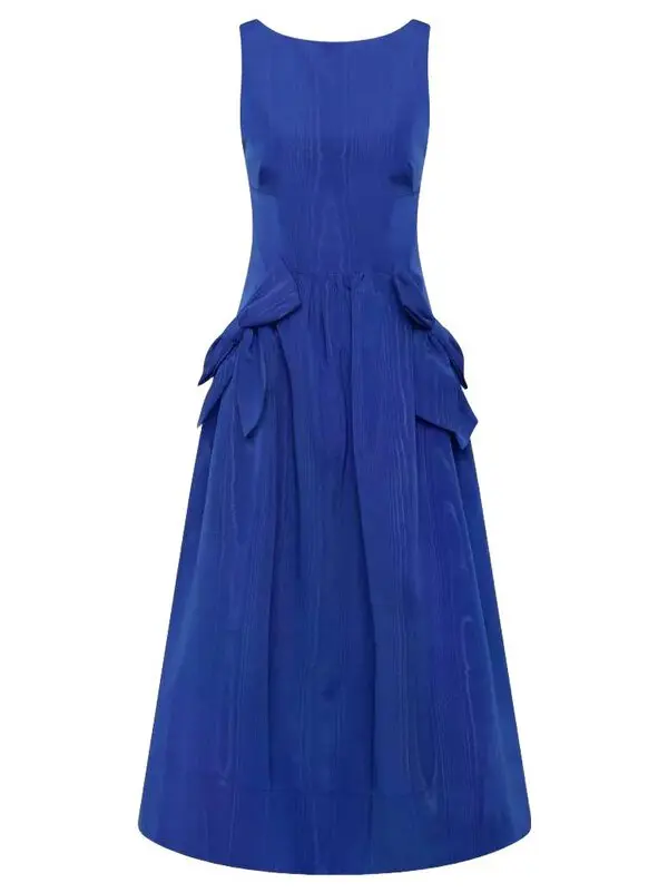 Rebecca Vallance Bow-embellished Midi Dress - Blue