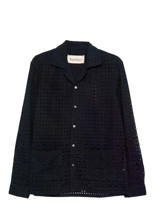 BAZISZT Eyelet-detail Shirt - Black