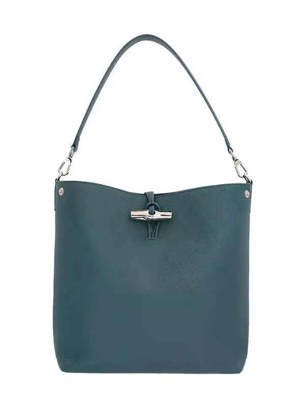 Longchamp Le Roseau Pebbled Texture Tote Bag With Silver-tone Hardware - Blue