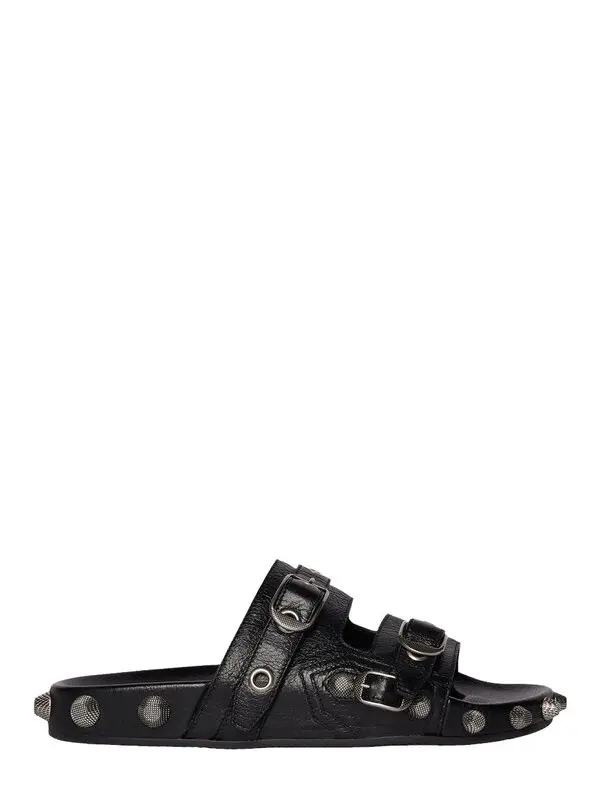 Balenciaga Cagole Palladium Sandal - Black
