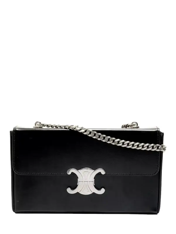 Celine Triomphe-embellishment Crossbody Bag - Black