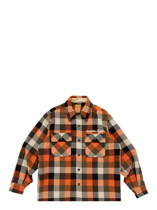 HUMAN MADE Wool Check Shirt Jacket - Orange