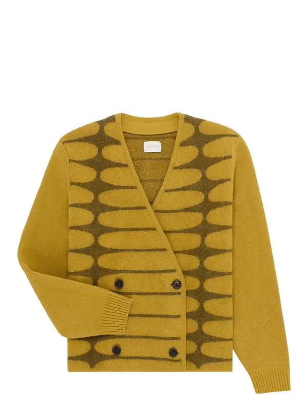 Aimé Leon Dore Double Breasted Mohair Cardigan - Yellow