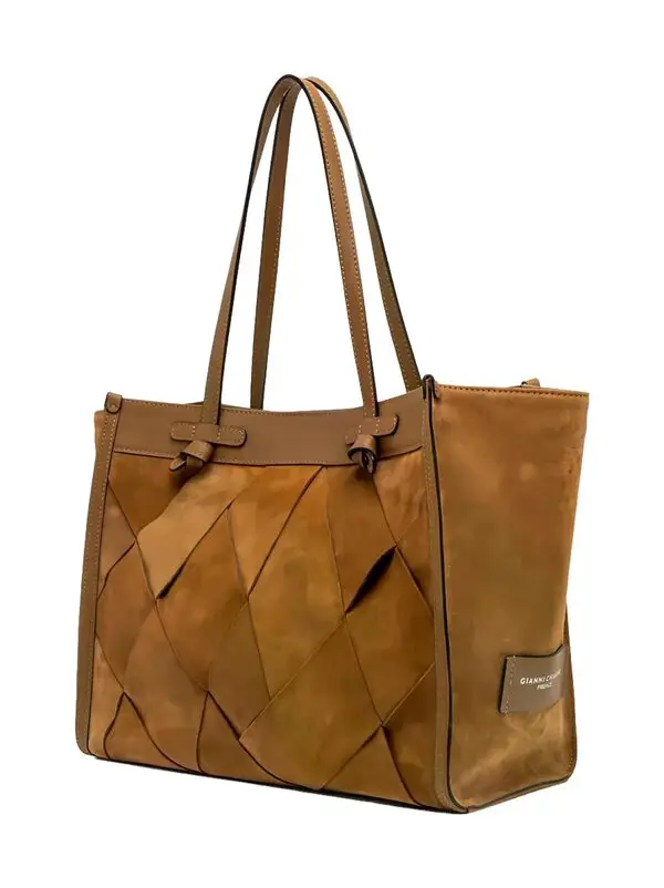 GIANNI CHIARINI Marcella Geometric-pattern Shoulder Bag - Brown