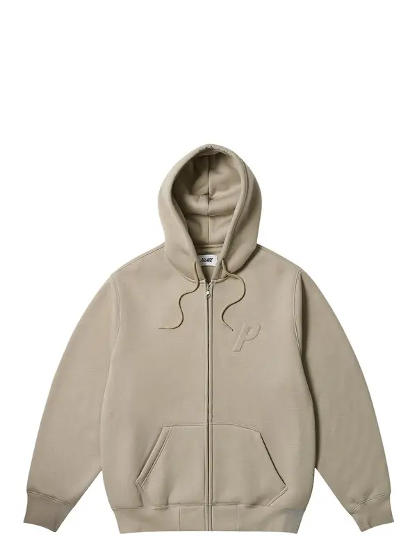 PALACE Thermal Embossed P3 Zip Hood - Grey