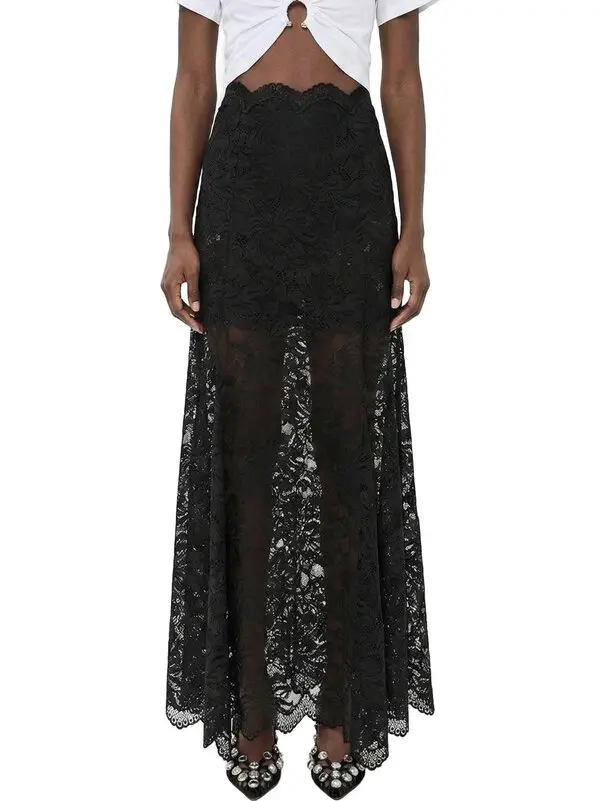 Rabanne Lace Maxi Skirt - Black