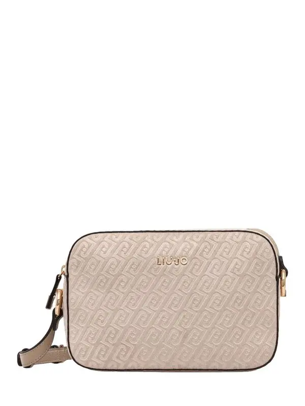 Liu Jo Embossed Monogram Faux Suede Camera Bag - Grey