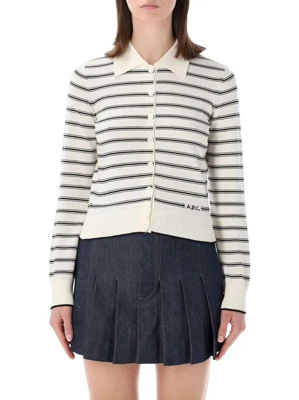 A.p.c. Striped Pullover - Ecru