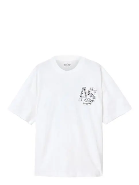 ALLSAINTS Mixtape Relaxed-fit Cotton T-shirt - Optic White