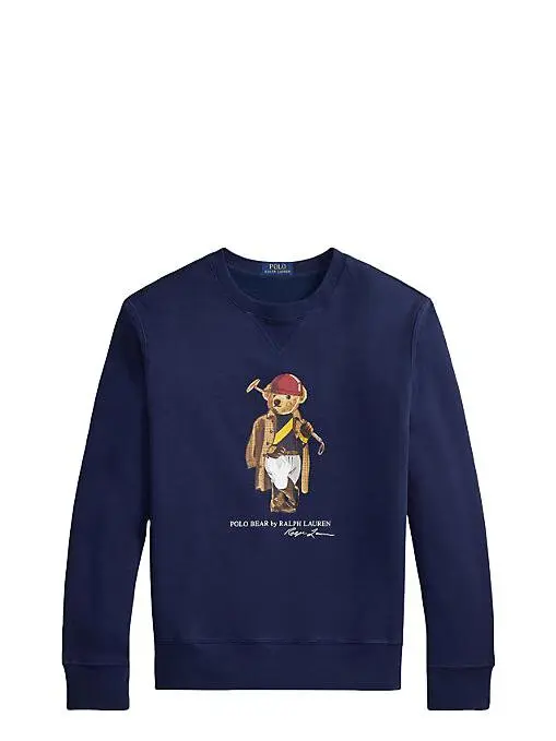 Polo Ralph Lauren Bear-print Cotton-jersey Sweatshirt - Newport Navy Bear