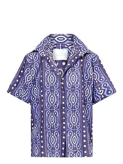 Johanna Ortiz Salty Promises Printed Shirt - Navy/ecru