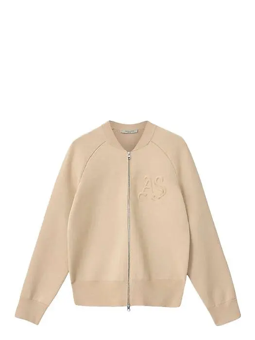 ALLSAINTS Sonny Logo-embroidered Stretch-jersey Cardigan - Pebble White