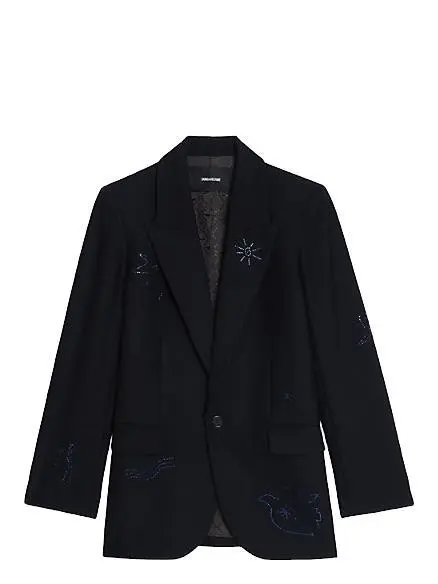 Zadig&Voltaire Rhinestone-embellished Stretch-woven Blazer - Marine