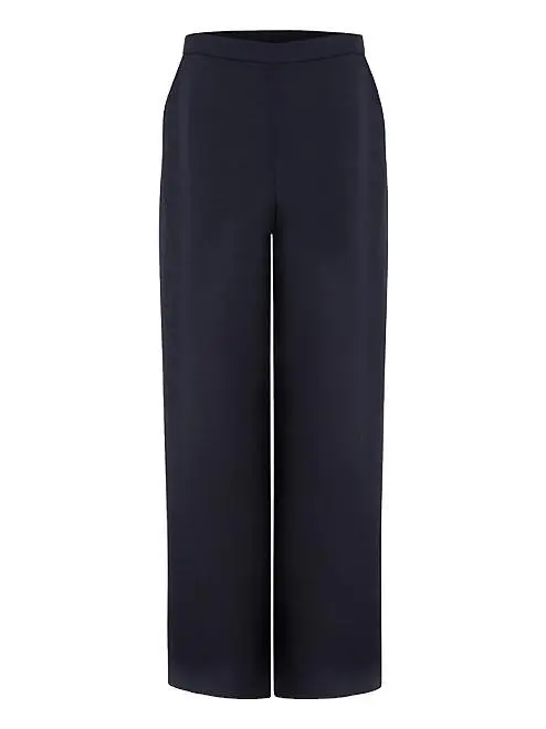 PHASE EIGHT Regular-fit Wide-leg Satin Trousers - Navy