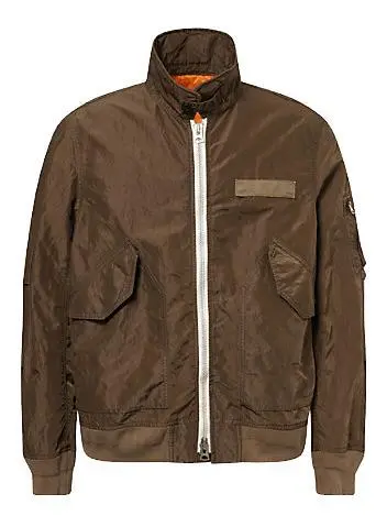 Sacai Collared Zip-up Nylon Twill Jacket - D/khaki