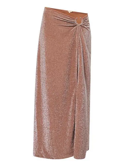 Johanna Ortiz Stretch-woven Midi Skirt With Split - Brown