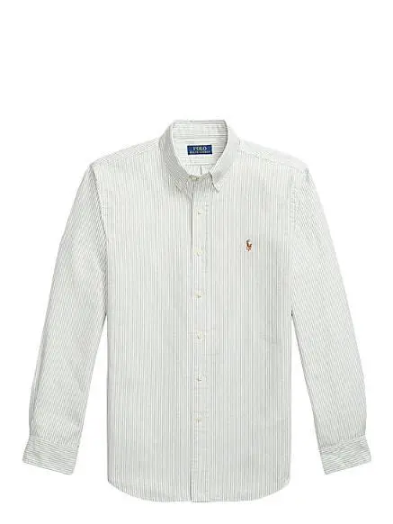Polo Ralph Lauren Striped Logo-embroidered Cotton Oxford Shirt - 6636j Shamrock/white