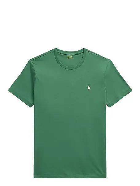 Polo Ralph Lauren Crewneck Logo-embroidered Cotton-jersey T-shirt - Antique Green/cream