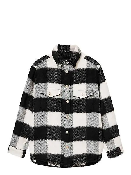 ALLSAINTS River Checked Woven Shirt - Black/white