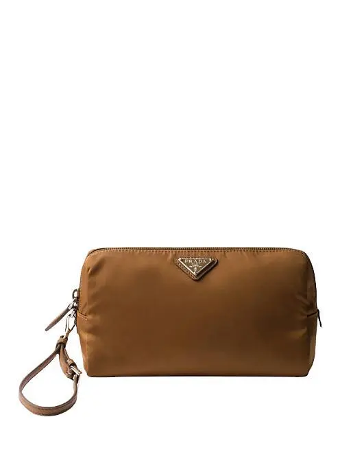 Prada Medium Woven Pouch - Brown