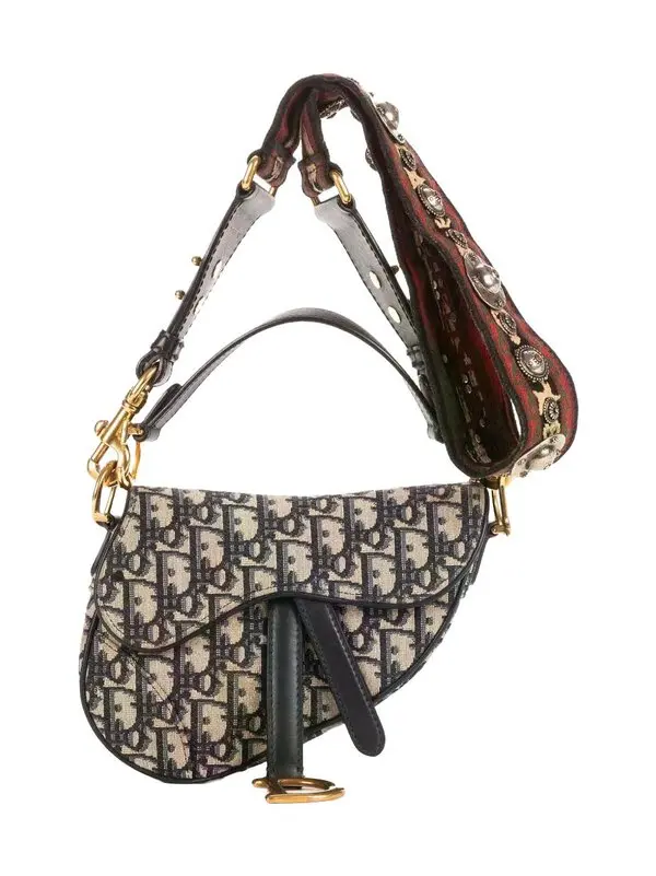 Dior Mini Saddle Oblique Shoulder Bag - Neutrals