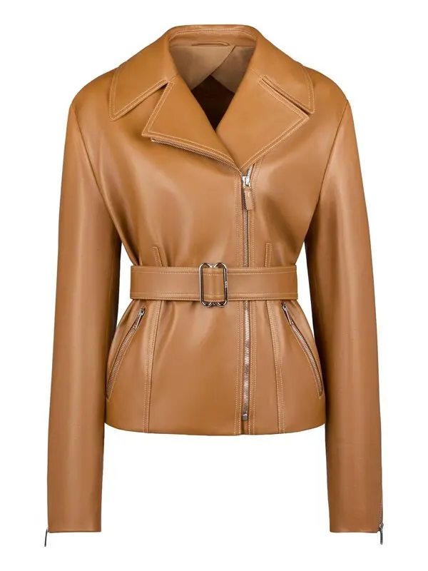 TOD'S Leather Biker Jacket - Brown