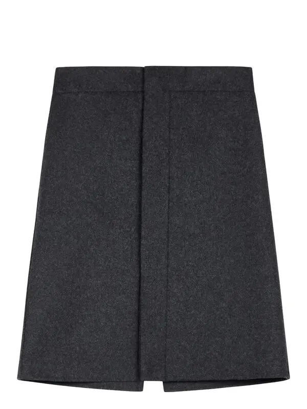 TOD'S Double Cashmere Skirt With T-stitching - Grey