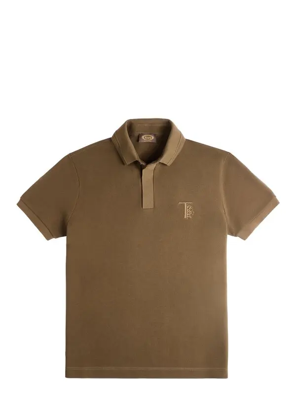 TOD'S Polo Shirt In Piquet - Brown