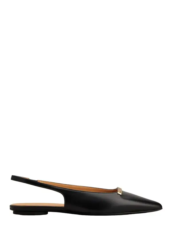 TOD'S Slingback Leather Ballerinas - Black