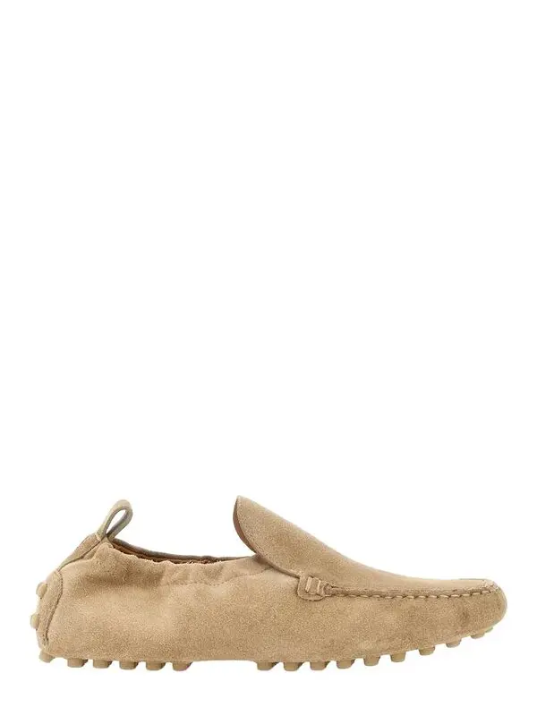 TOD'S Glove Gommino Suede Loafers - Beige