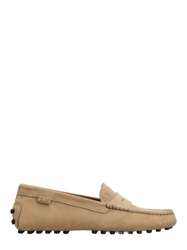 TOD'S Gommino Suede Loafers - Beige