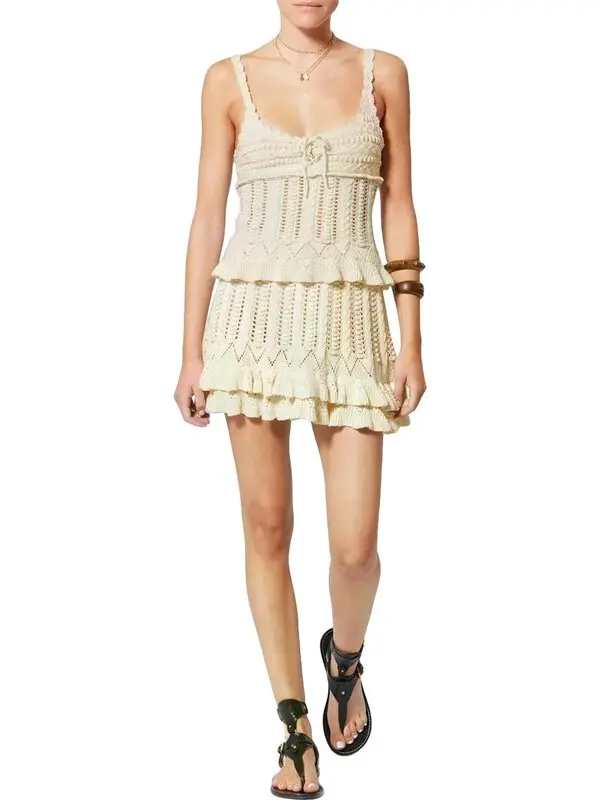 MARANT ETOILE Neves Ribbon Crochet Tank Top - Neutrals