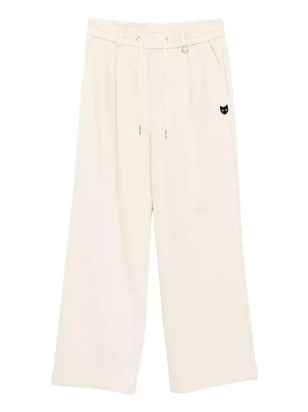 SONGZIO Panther-patched Drawstring Track Pants - Neutrals