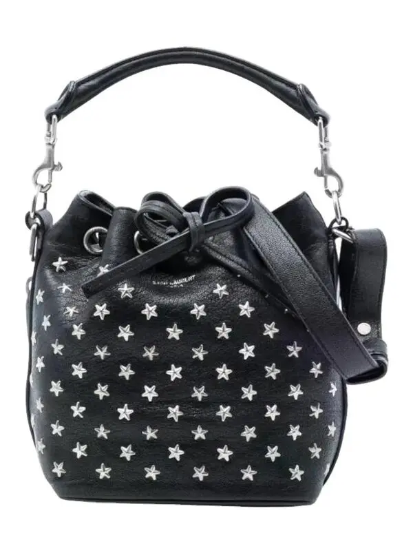 Saint Laurent Small Star Studded Emmanuelle Bucket Bag - Black
