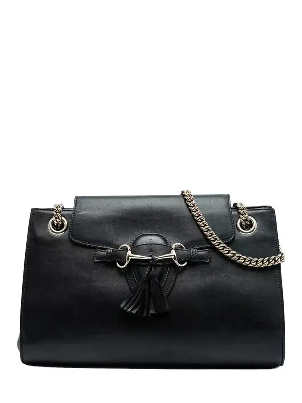 Gucci Large Leather Emily Shoulder Bag - Black