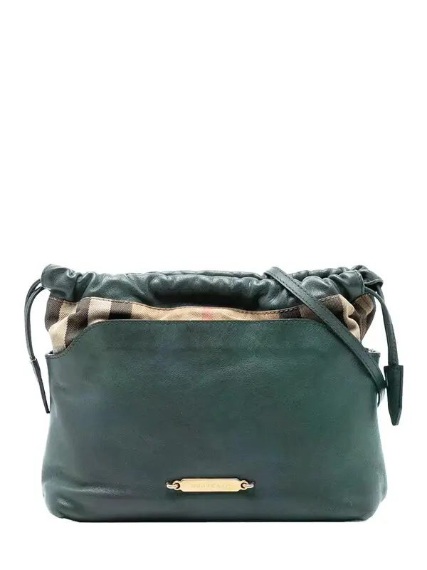 Burberry House Check Canvas And Calfskin Little Crush Crossbody Bag - Green