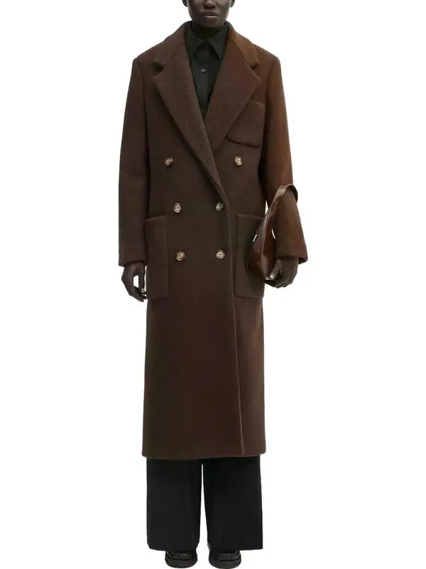 Lacoste Button-detailed Double-breasted Coat - Brown