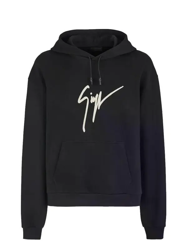 GIUSEPPE ZANOTTI Signature Print Hoodie - Black