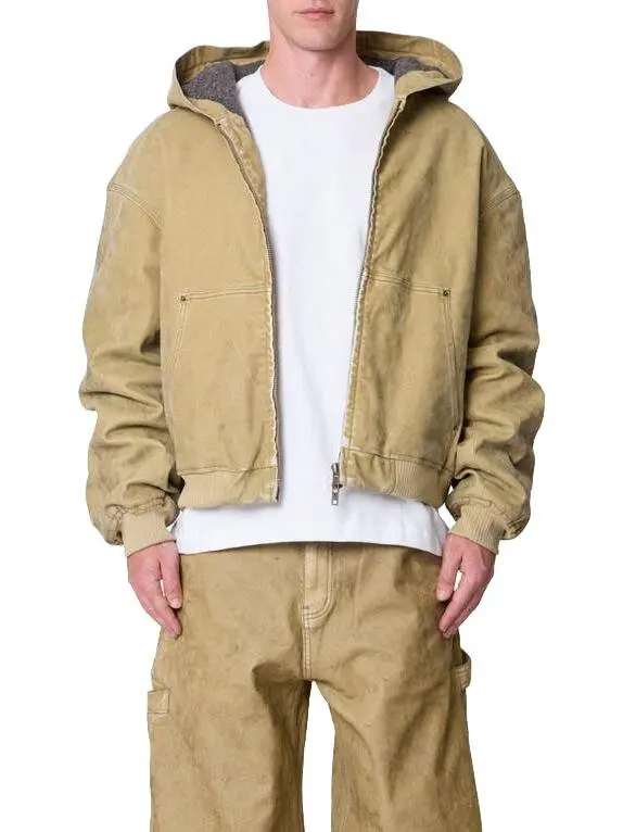 Mnml Stretch Cotton Work Jacket - Tan